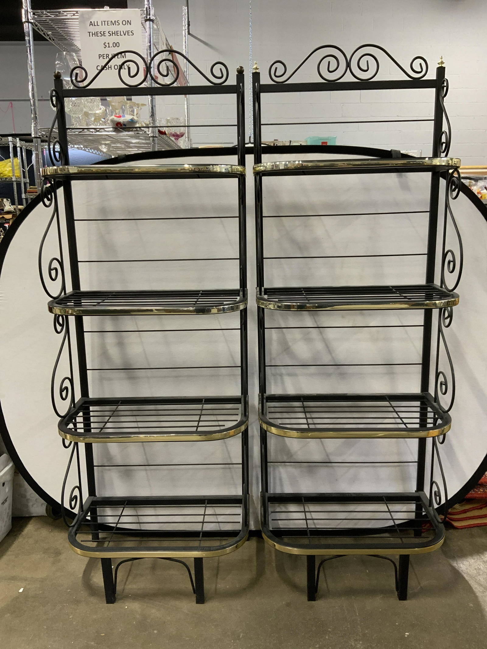 Pair Miami Metal Black Wire Bakers Racks Auction