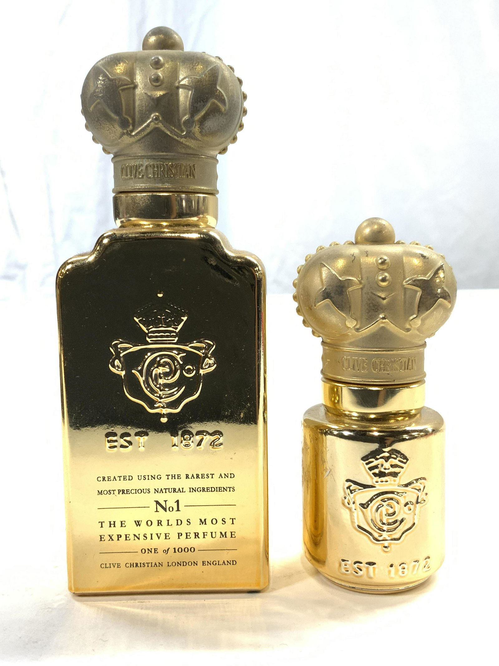 Clive Christian No 1 1.6 & .34 Oz Perfume Bottles Auction