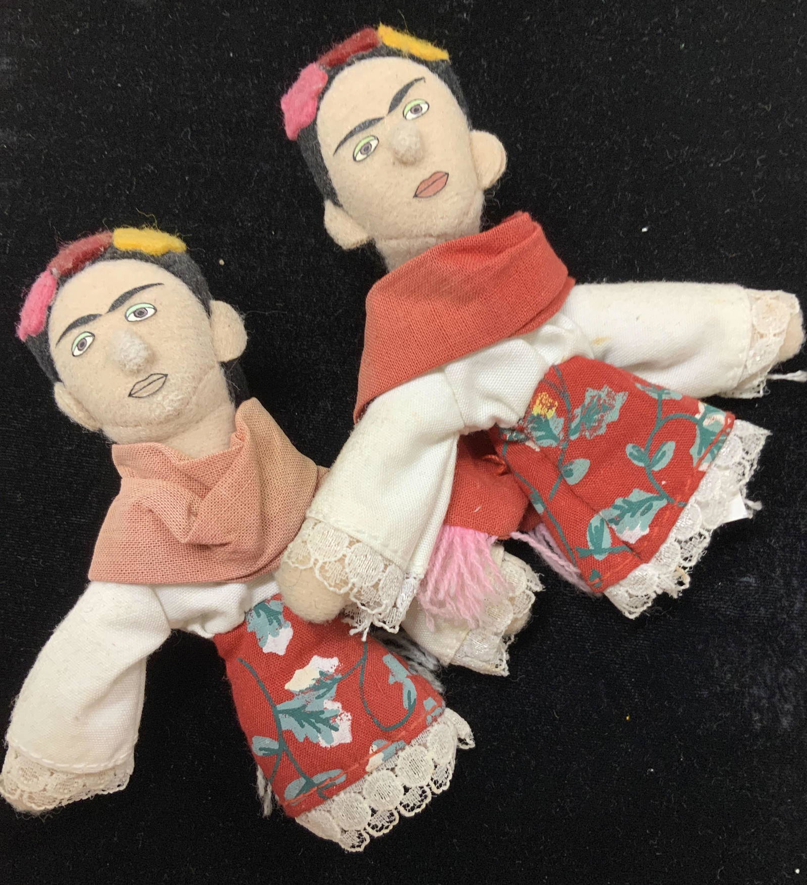 2 Frida Kahlo Fabric Finger Puppets Auction