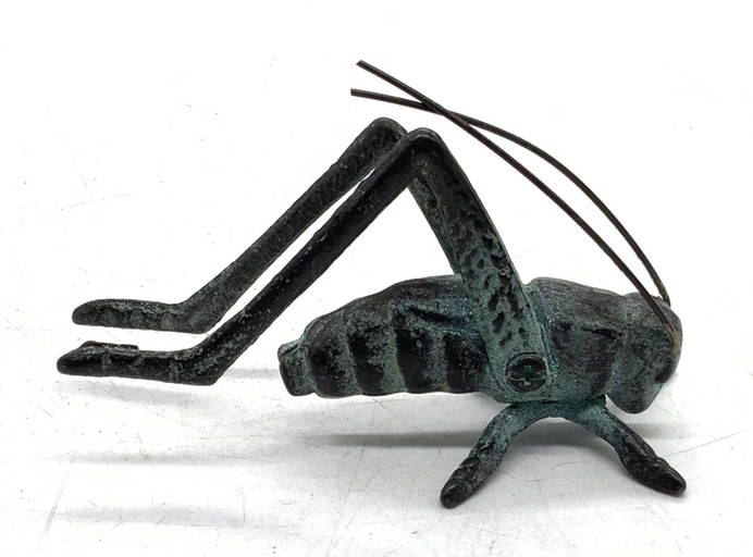 Vintage Cast Metal Cricket Figurine