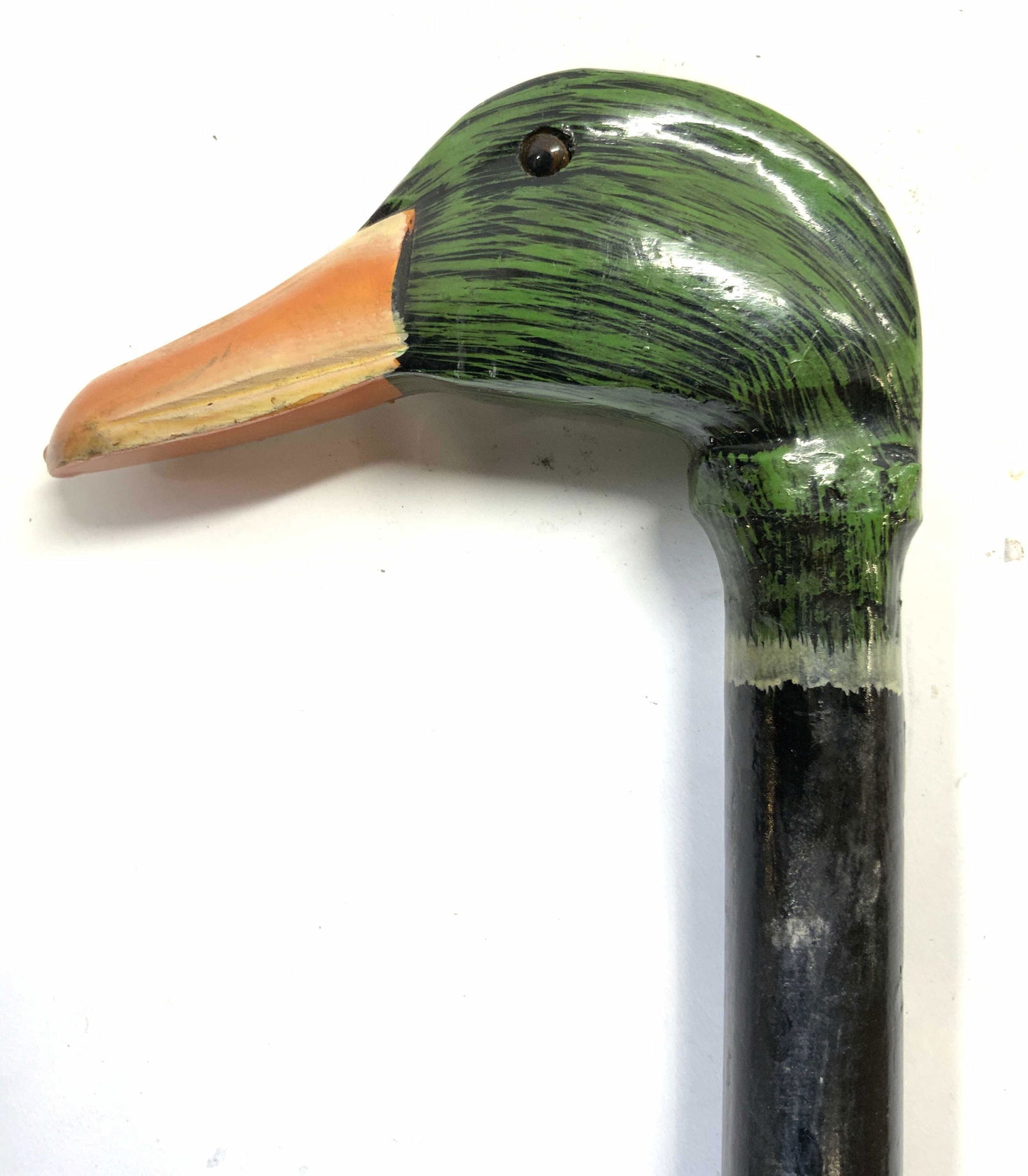 Vntg Hand Crafted Wooden Duck Cane Auction