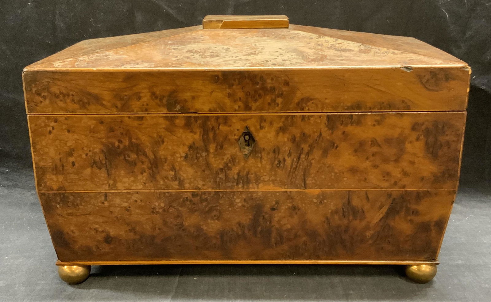 Vintage Burl Wood Table Top Chest Auction