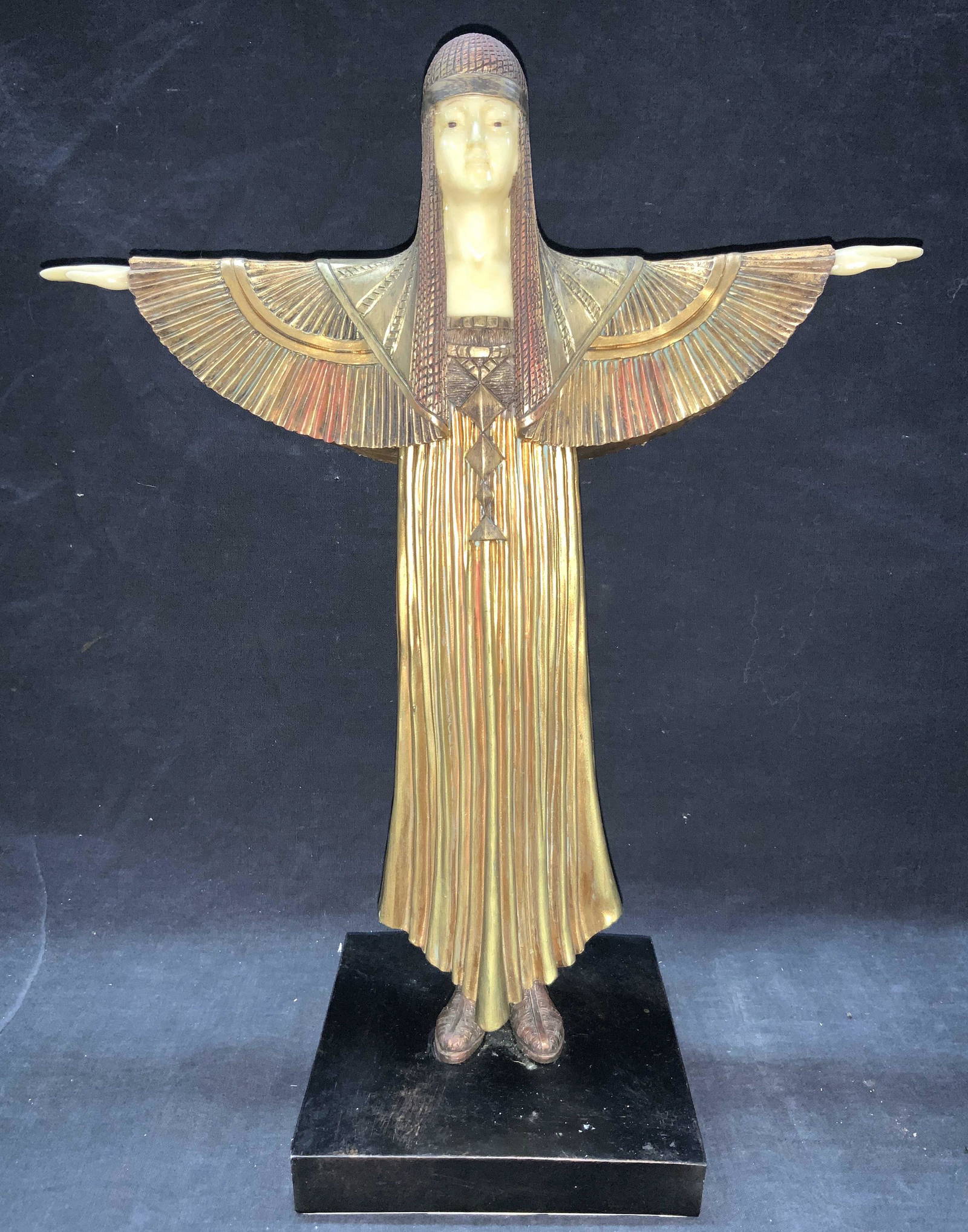 Art Deco Egyptian Goddess Isis Plaster Sculpture Auction