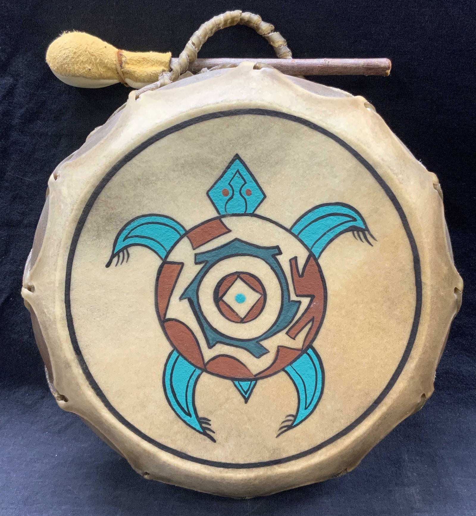 Native American Hand Painted Taos Drum