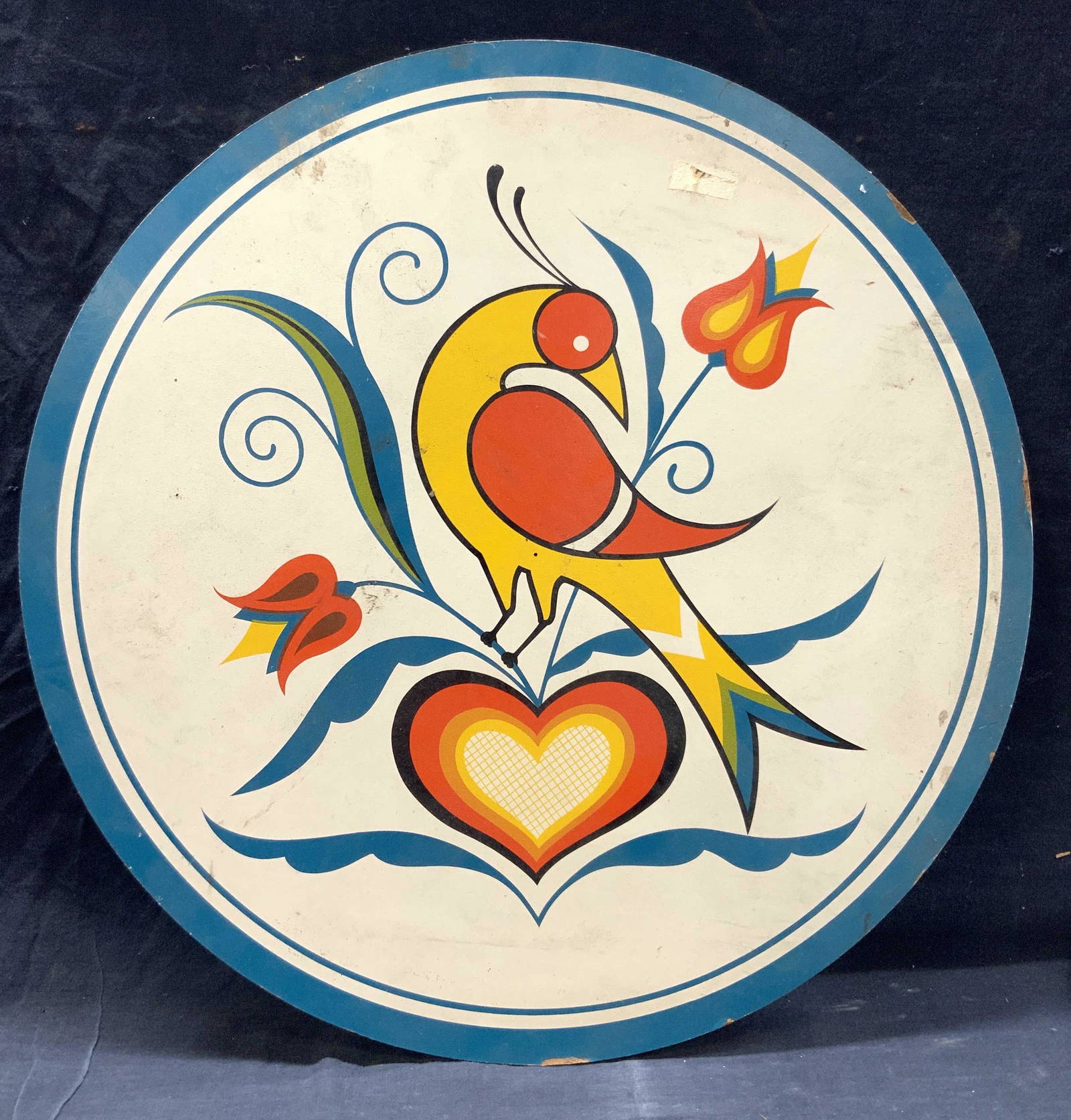 Vintage Dutch Distelfink Folk Art Wall Art Auction