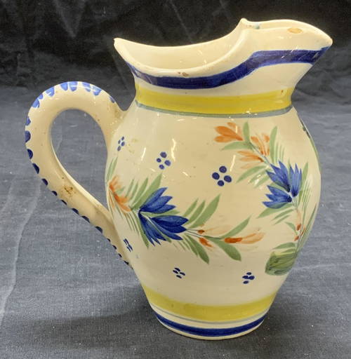 Vintage Quimper Pottery Floral Pitcher, France