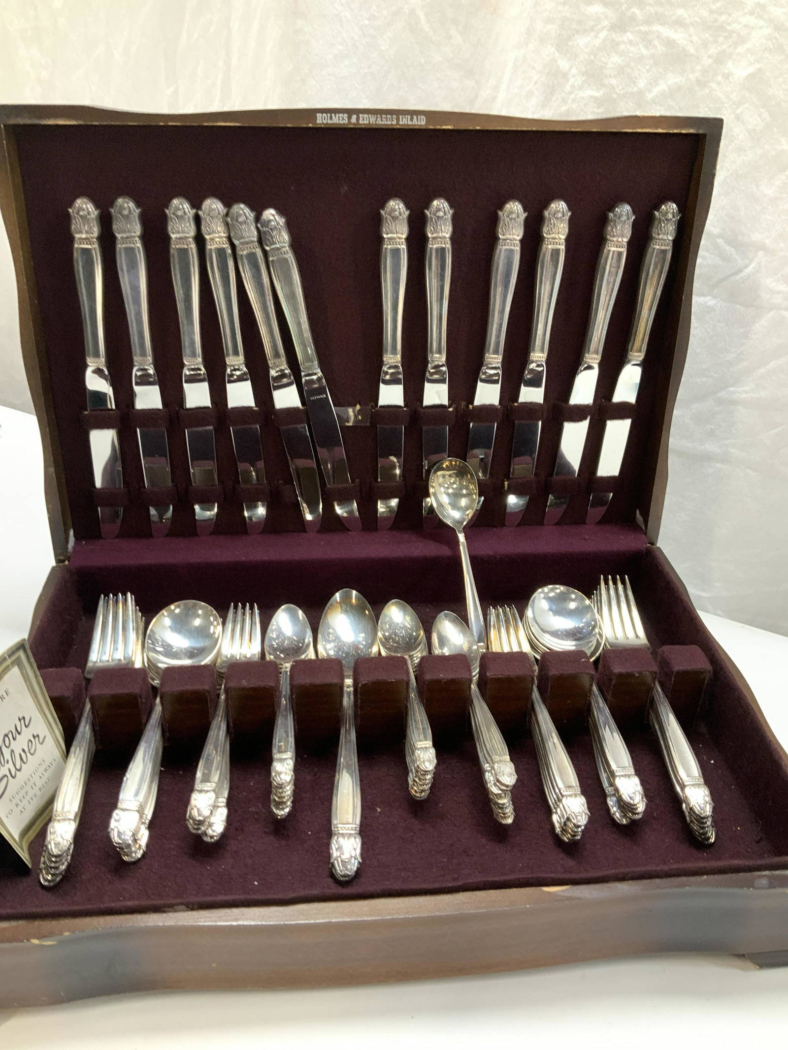 Holmes & Edwards Inlaid Silver Plate Flatware 75 Auction