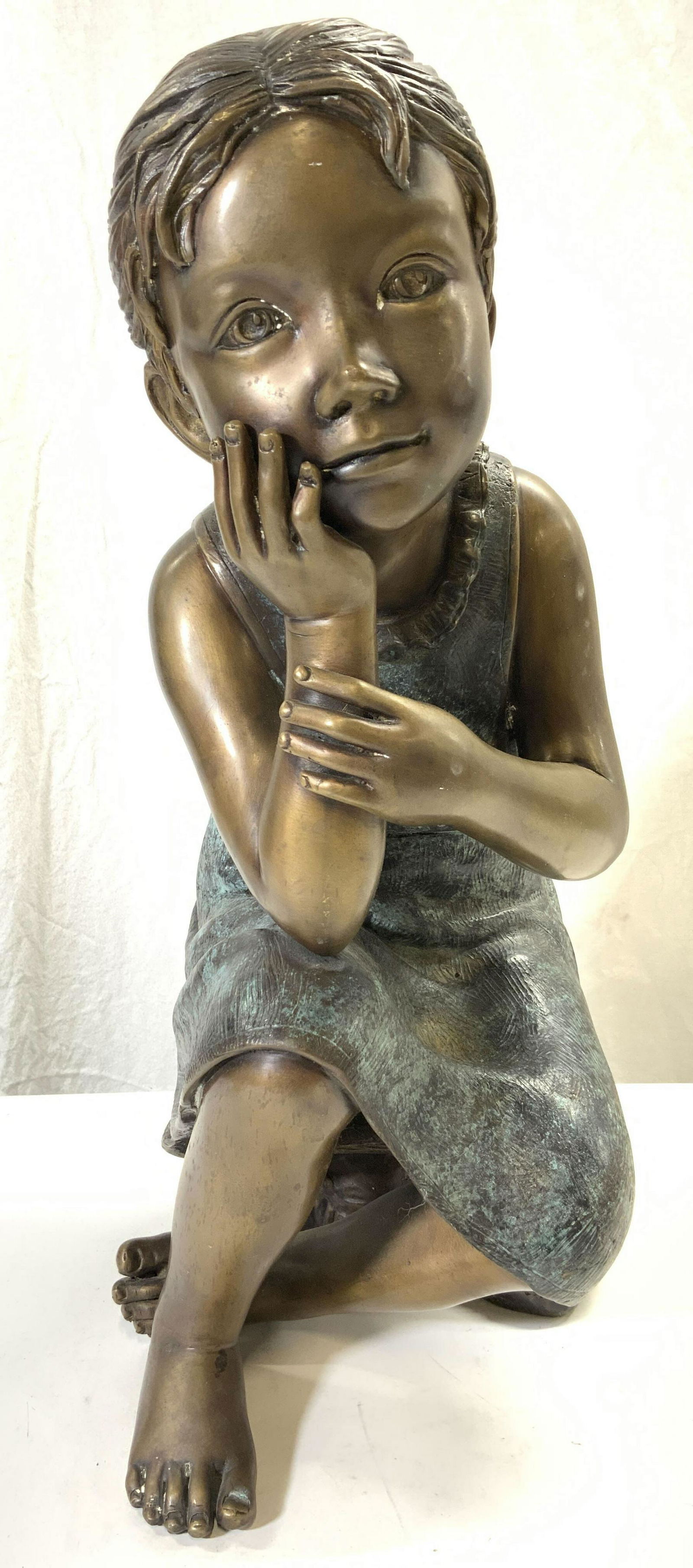 Bronze Quamaine Girl In The Sun Sunny Day Statue