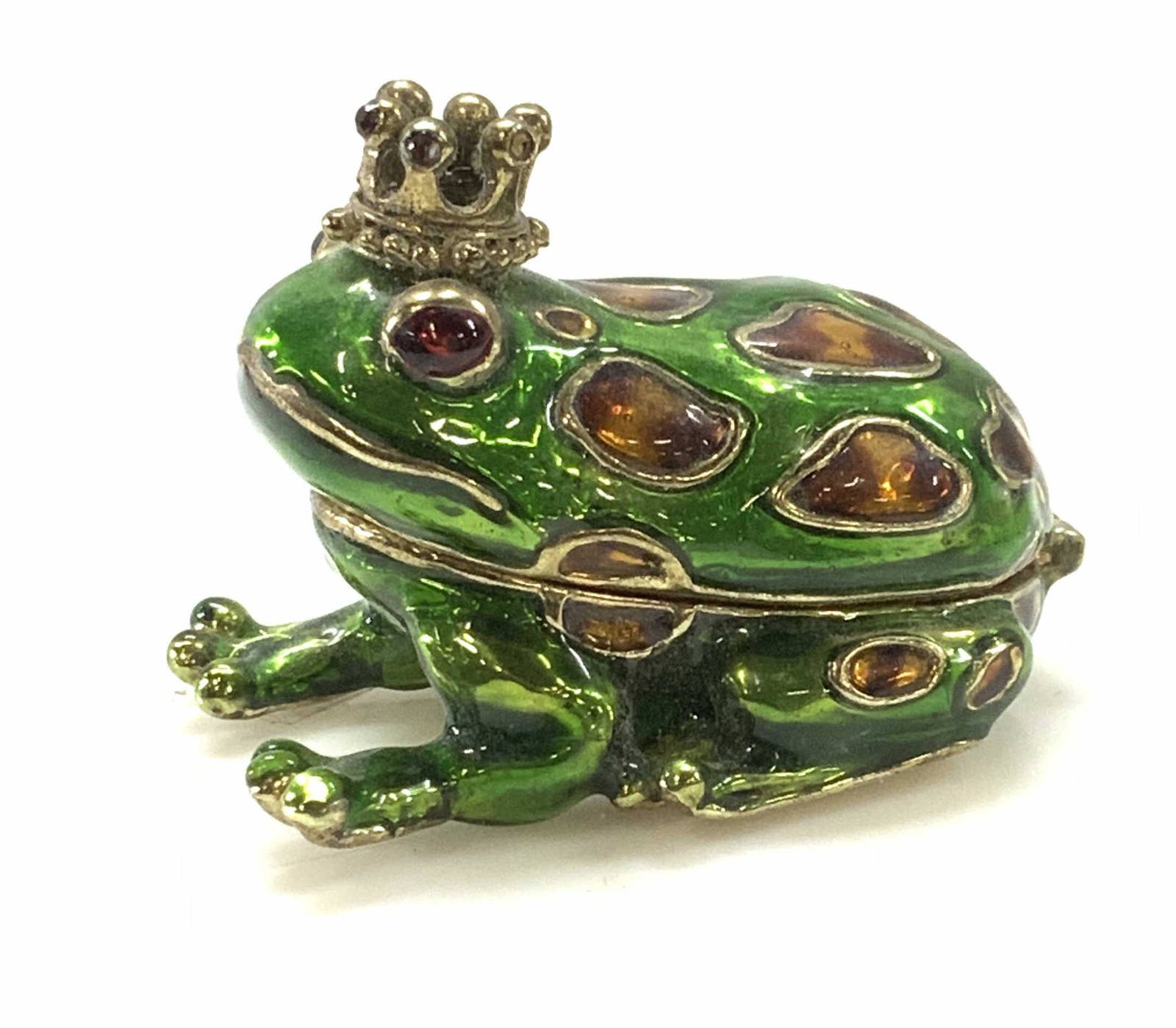 Monet Enamel Prince Charming Frog Pill Box Auction