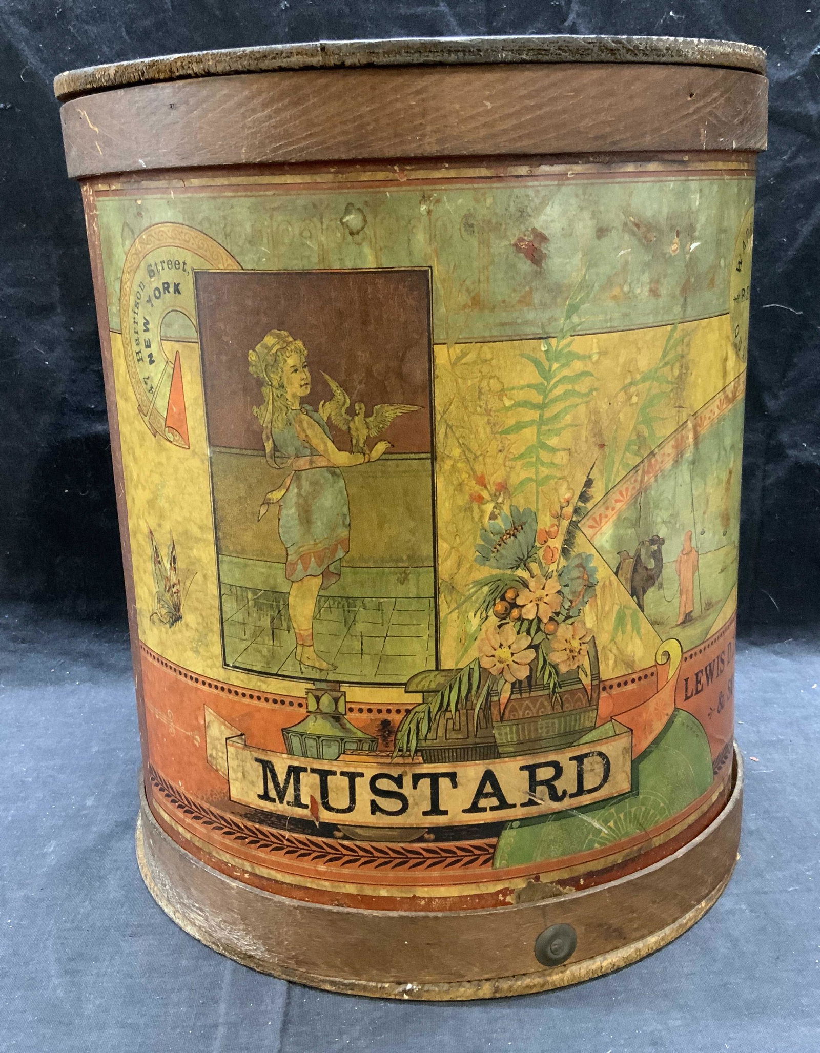 Antique New York General Store Mustard Barrel