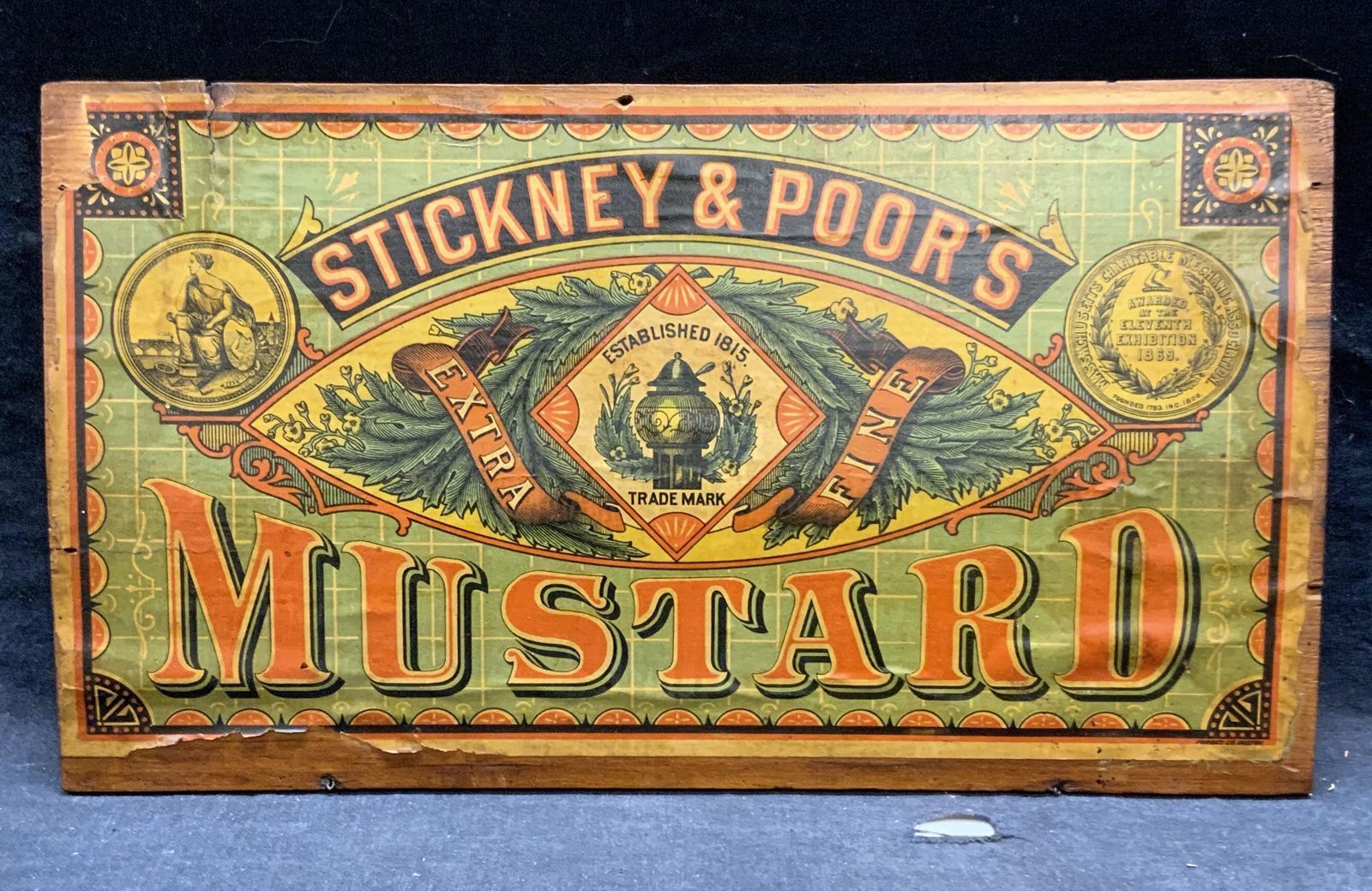 Antique Stickney & Poors Mustard Wood Advert Auction