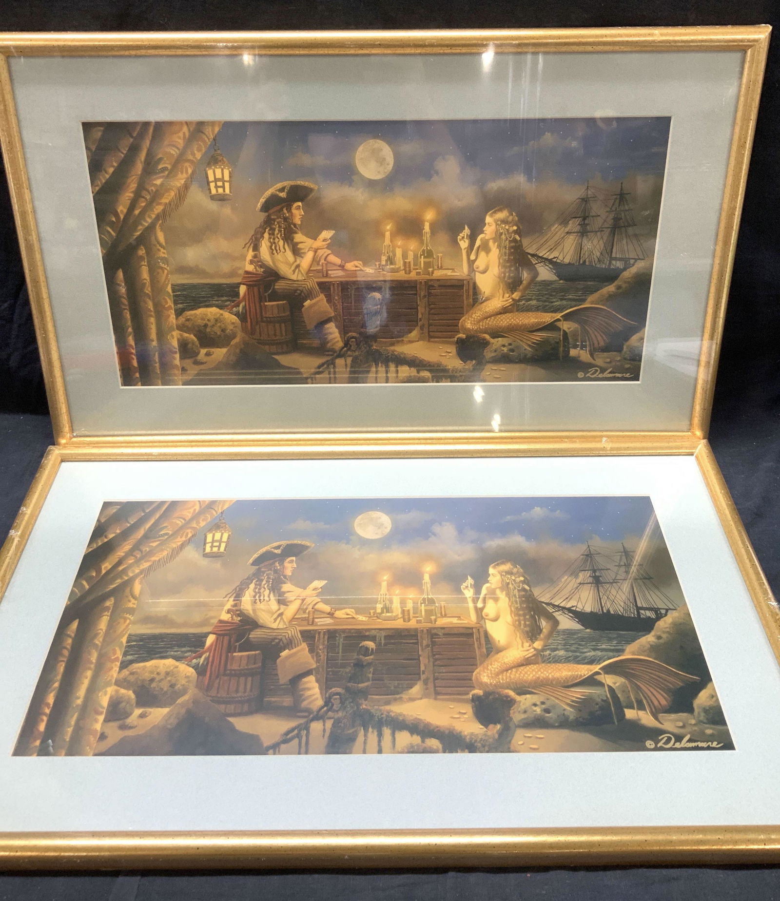 2 David Delamare Pirate & Mermaid Lithographs Auction