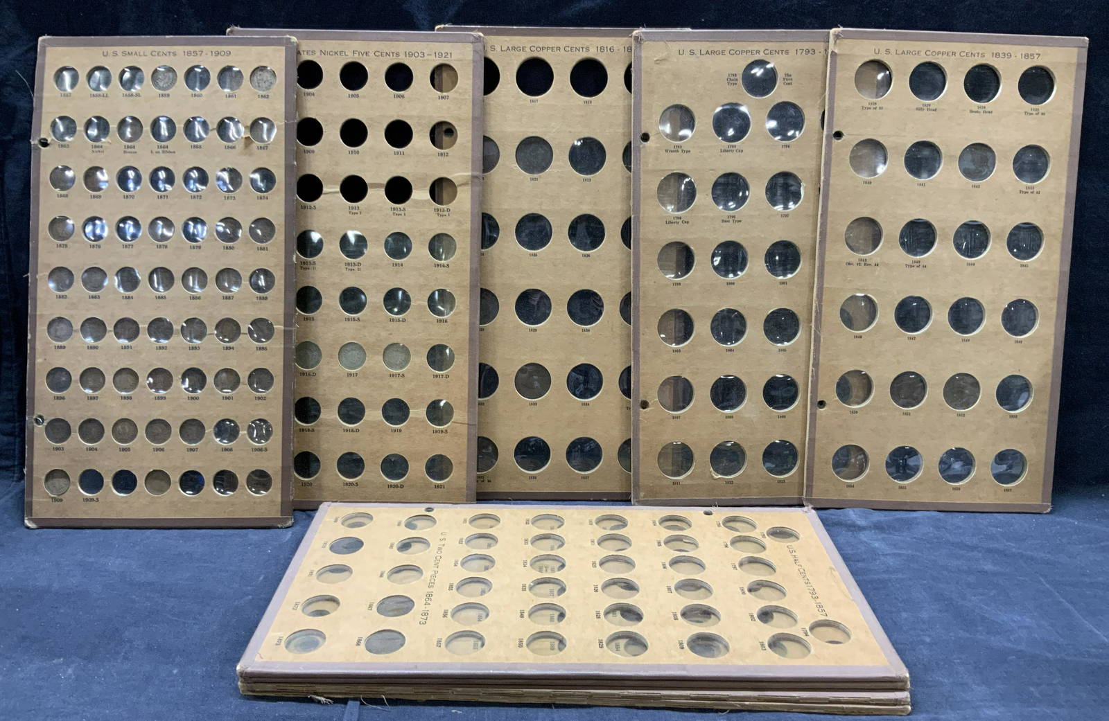 Set 8 Vintage & Antique Coin Collection And Displays Auction