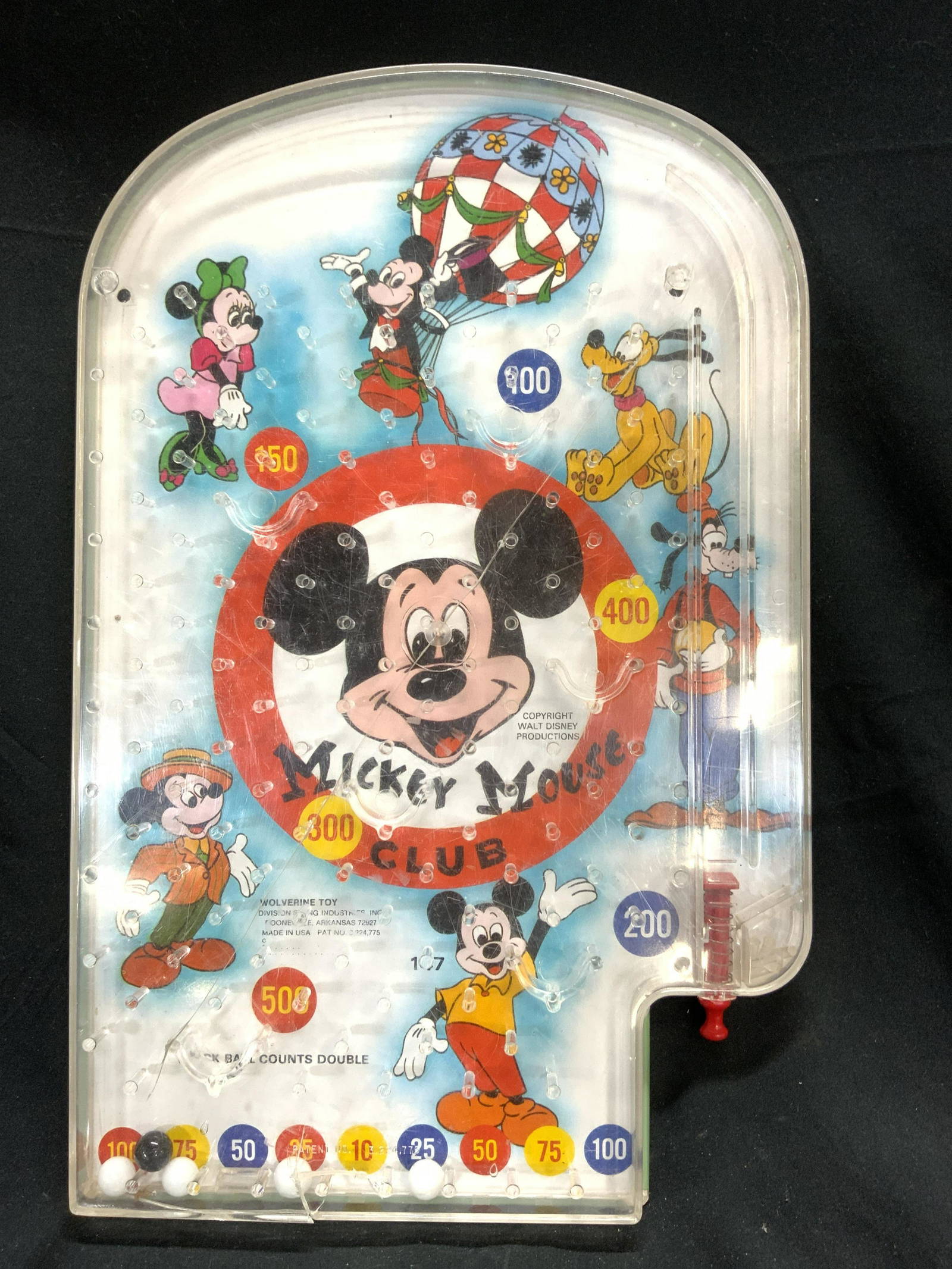 Mickey Mouse Club Vtg Tin & Plastic Pinball Board Auction