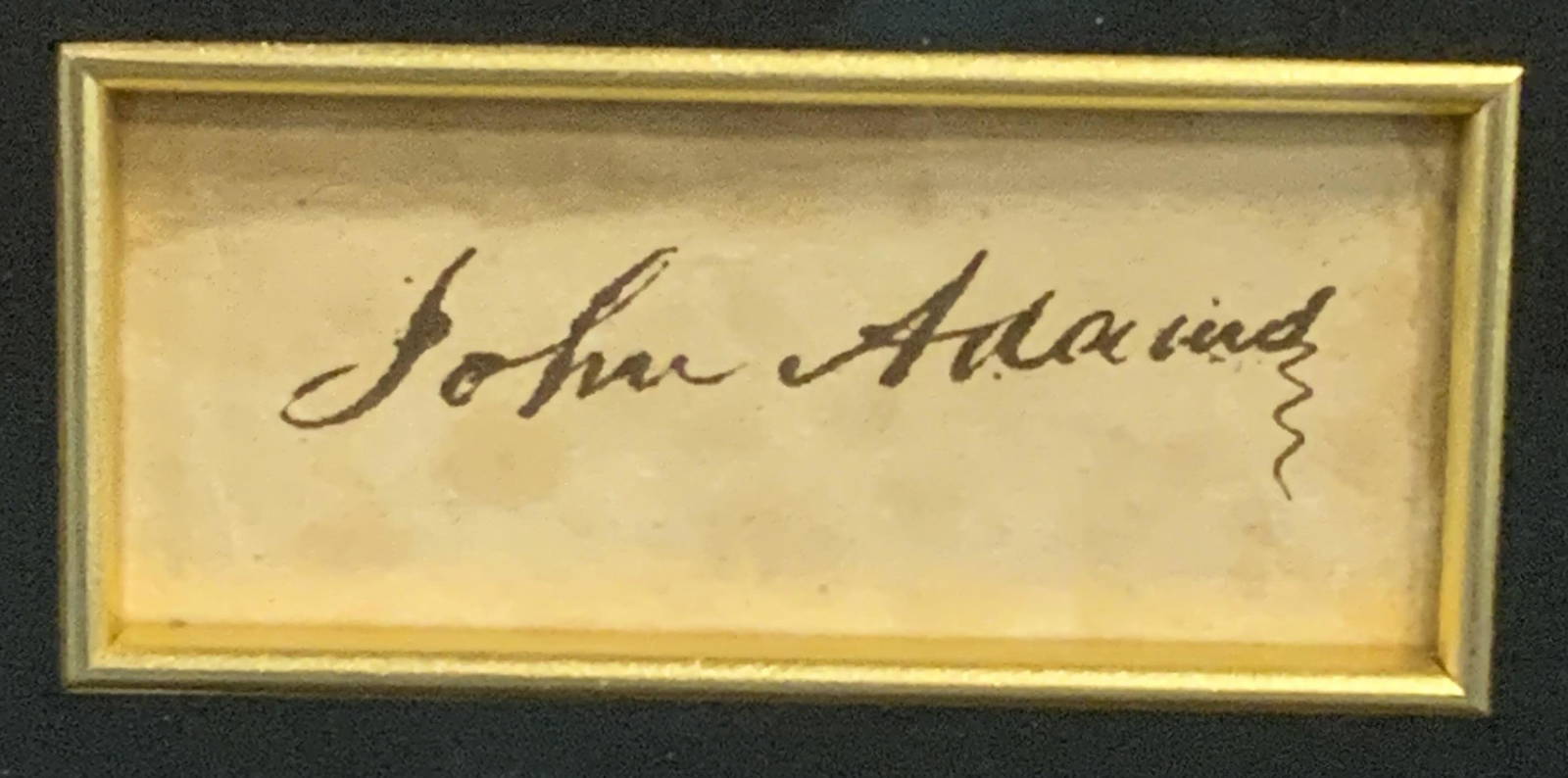 Framed John Adams Signature, Founding Father Auction