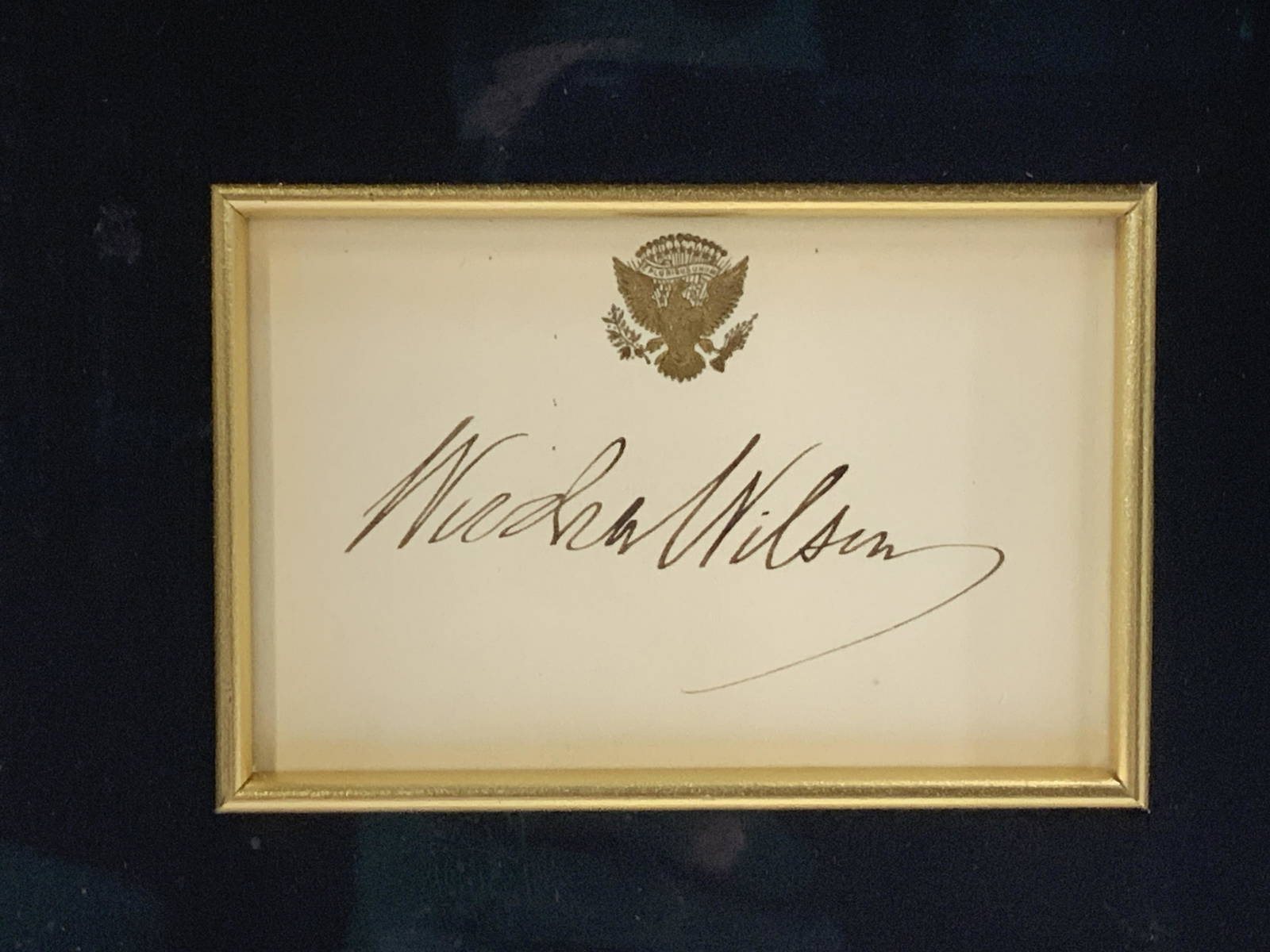 President Woodrow Wilson Sign On Presidential Card Auction
