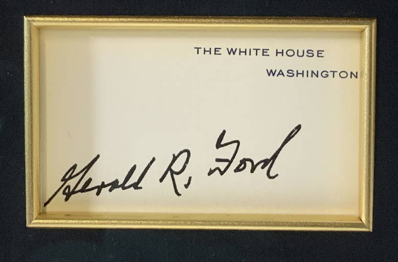 Autopen Signature Of Pres Gerald Ford On Wh Card