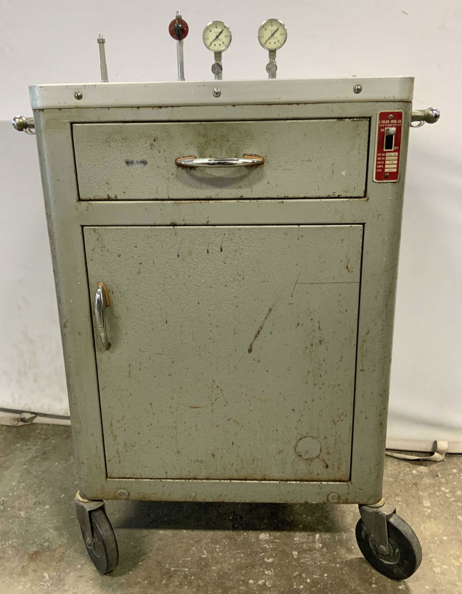 J Sklar Mfg Co Mid Century Portable Dental Cabinet