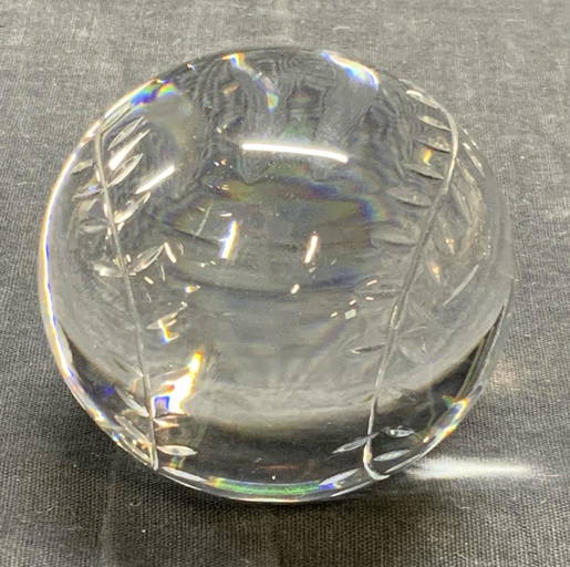 Crystal Baseball Paperweight Desk Accessory