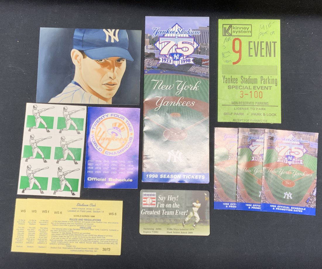 13 Yankees Yankee Stadium World Series Ephemera Auction