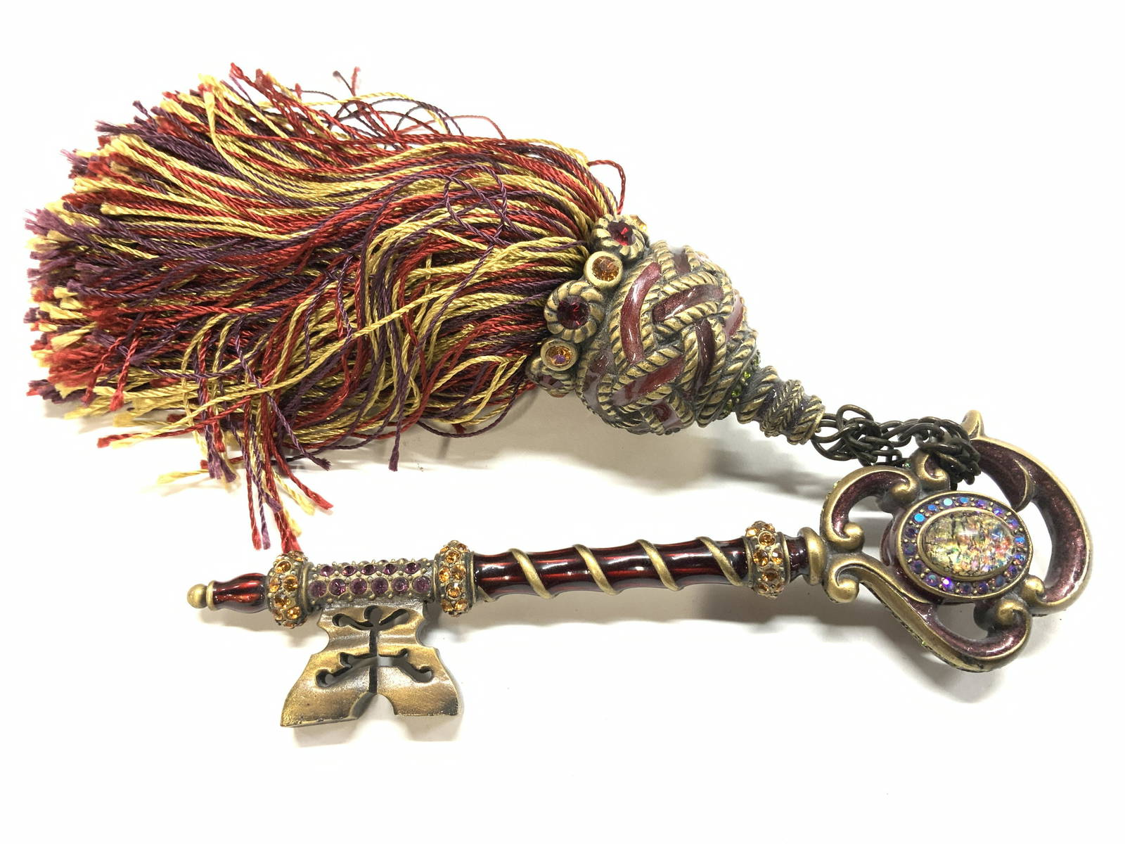 Jay Strongwater Enamel & Crystal Skeleton Key Auction