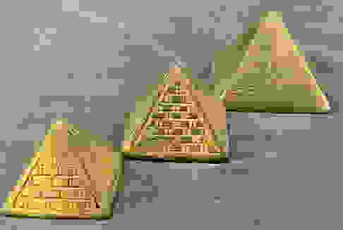 3 Etched Brass Pyramid Tabletop Accessories Auction