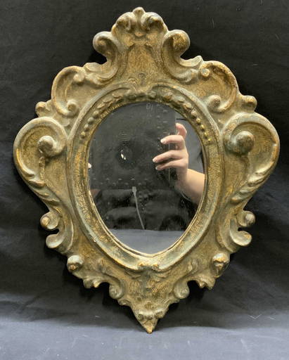 Vintage Gilt Wood Scroll Frame Wall Mirror