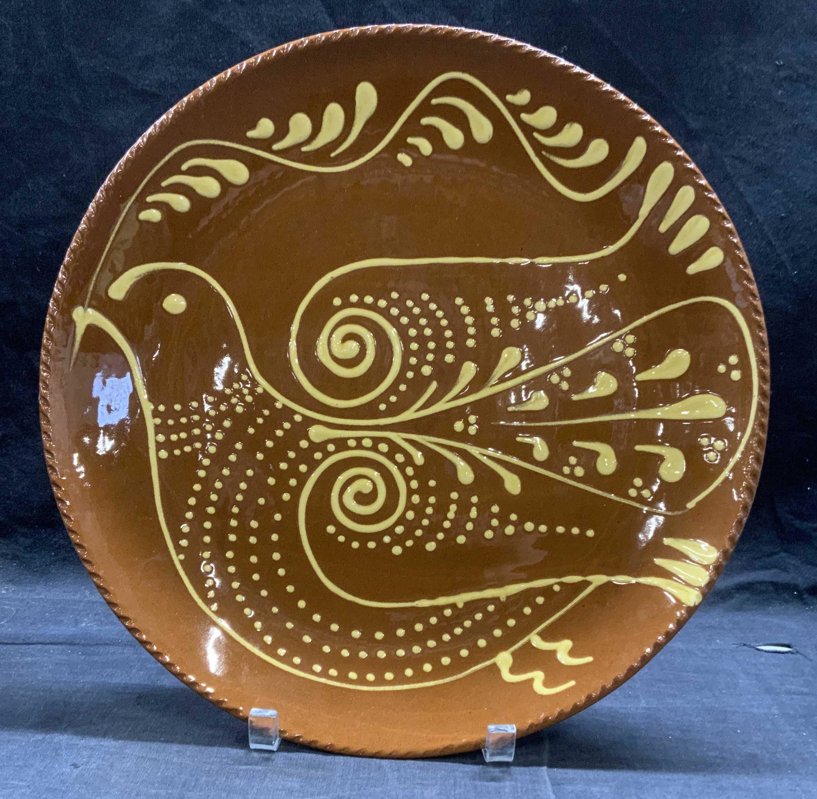 Hendersons Redware Pottery Dove Of Peace Plate Auction