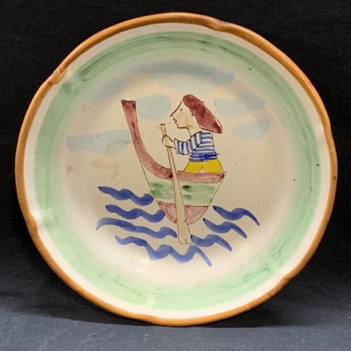 Solimene Vietri Art Pottery Figural Plate, Italy Auction