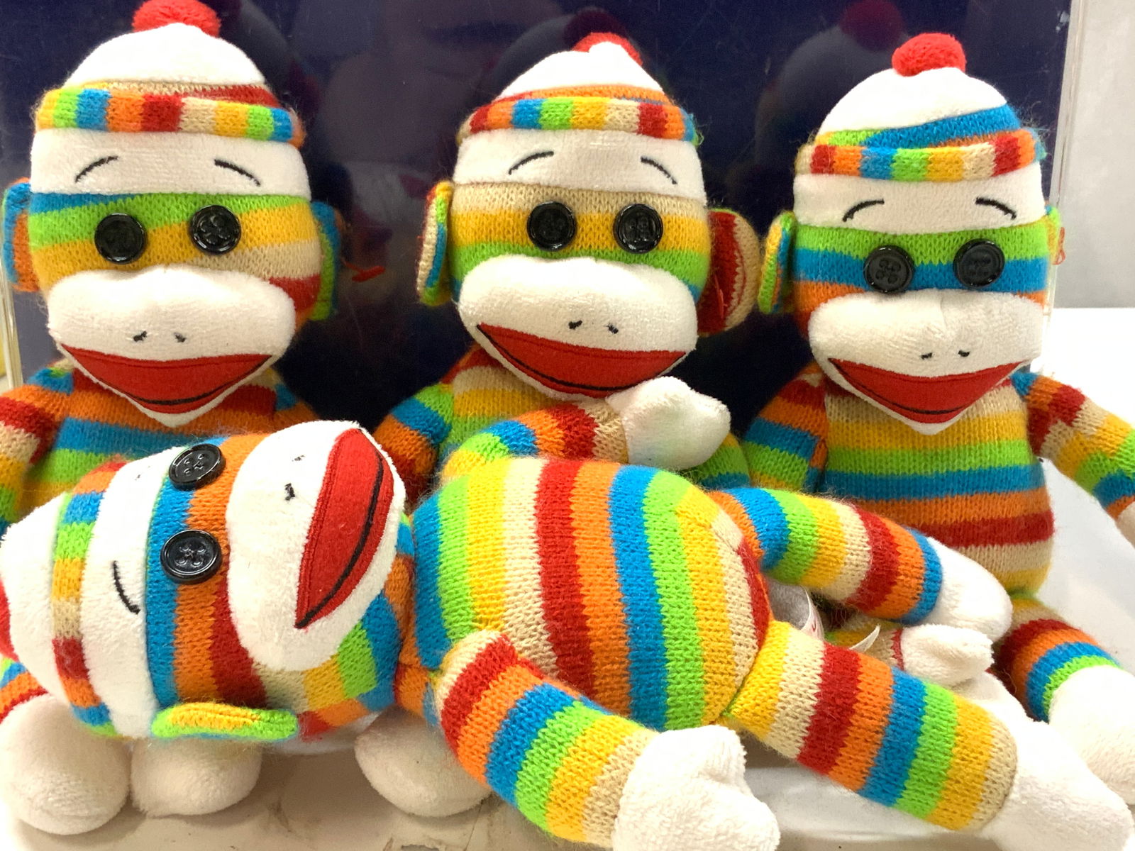 Group 4 Ty Rainbow Monkeys Stuffed Toys Auction