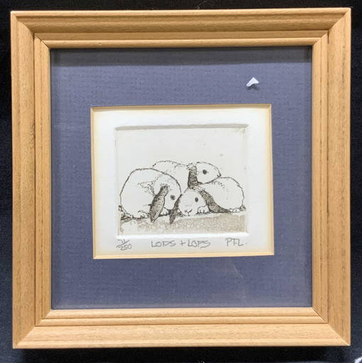 P.t.l. Signed Lods & Lops Rabbit Plate Etching