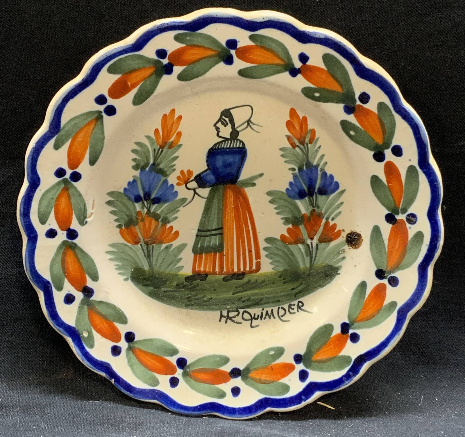 Quimper Art Pottery Figural Dish, France Auction