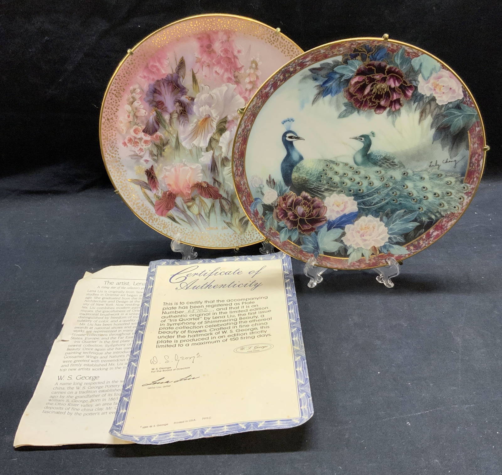 Pair Ws George Porcelain Artist Plates Auction