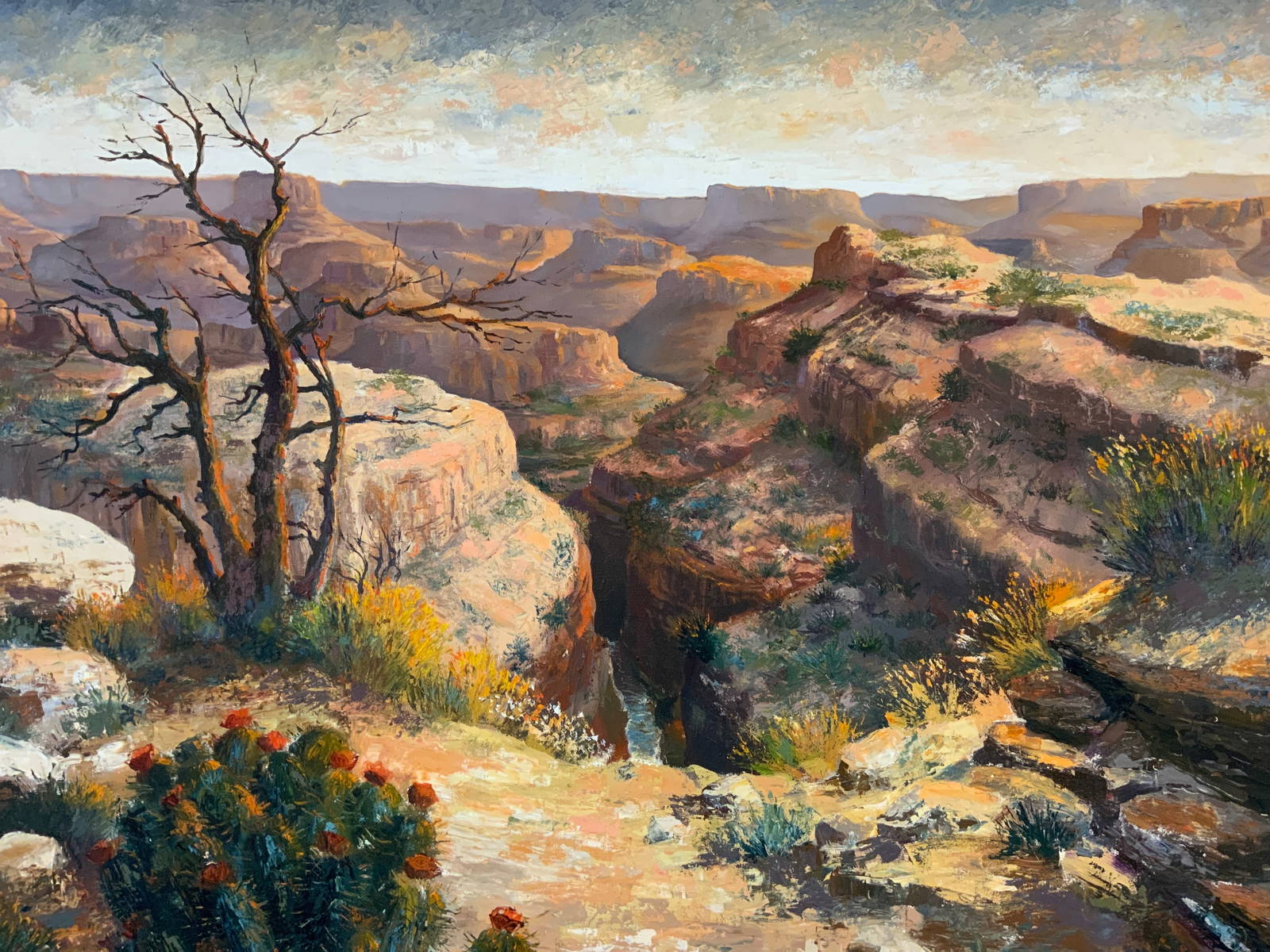 Berg Sign Impasto Painting Of Grand Canyon 1990 Xl Auction