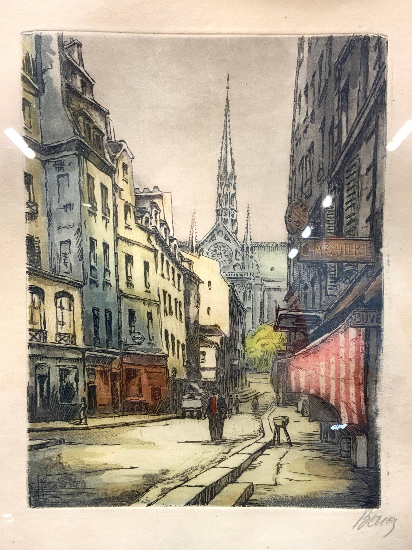 Marcel Julien Baron Signed Colored Etching Auction