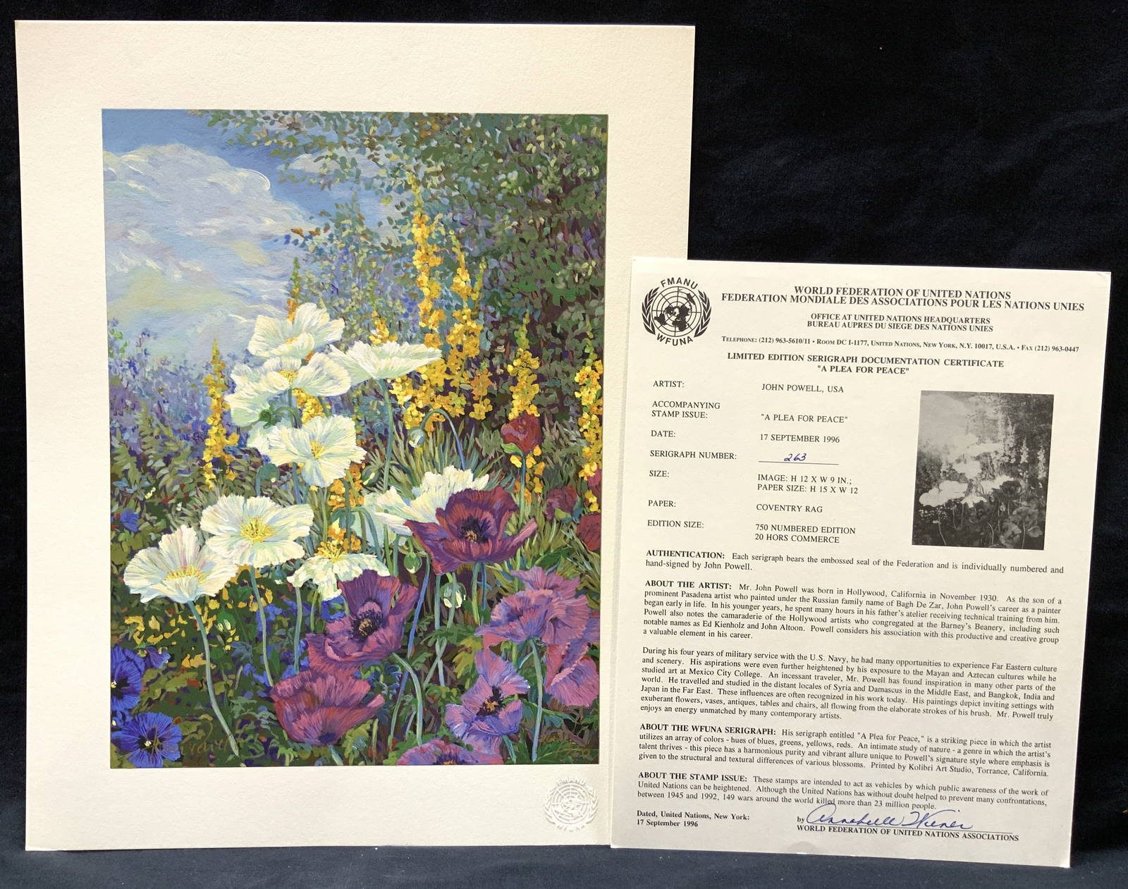 John Powell Signed & Stamped Serigraph, 1996 Auction