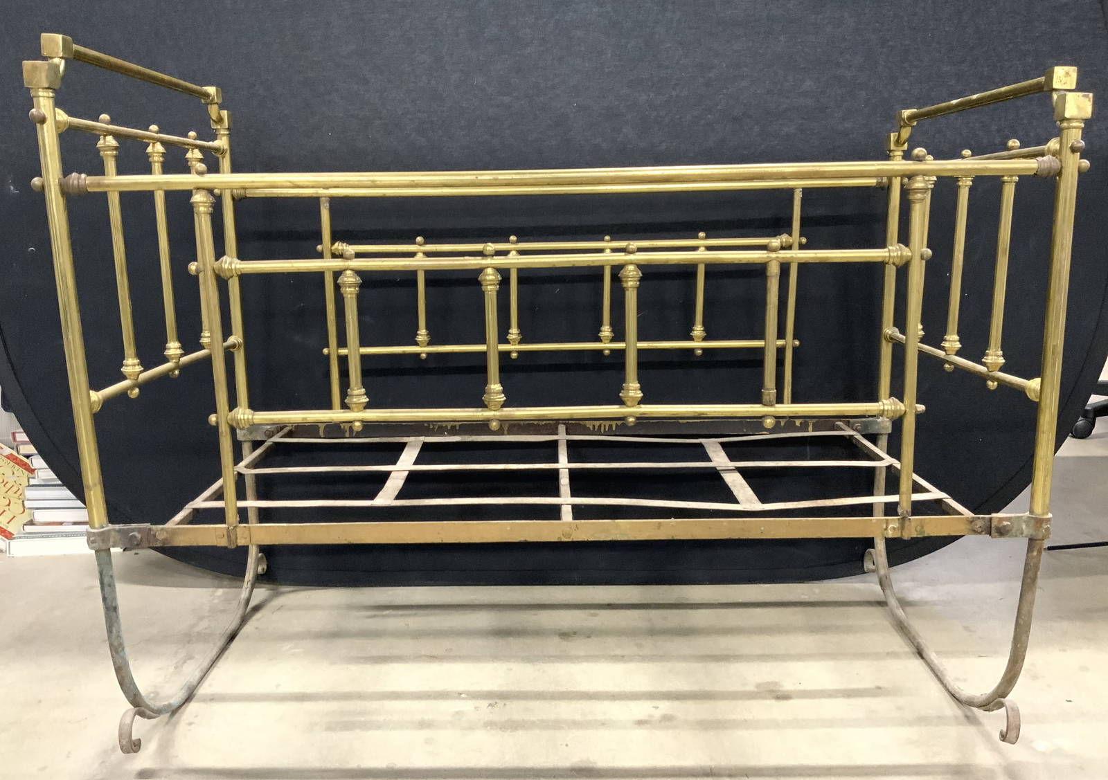 Vintage Rocking Brass Crib Frame Auction