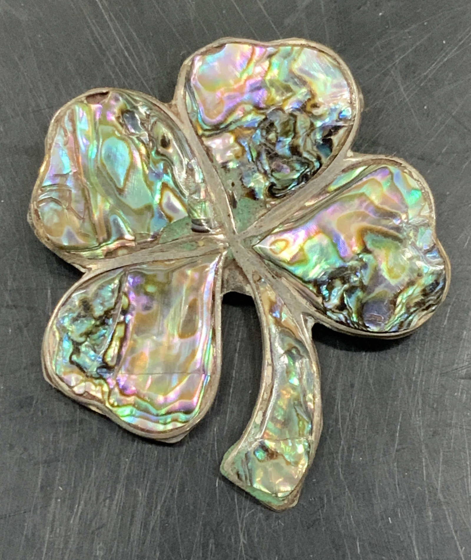 Pcl Sterling Silver 4 Leaf Clover Brooch, Mexico Auction