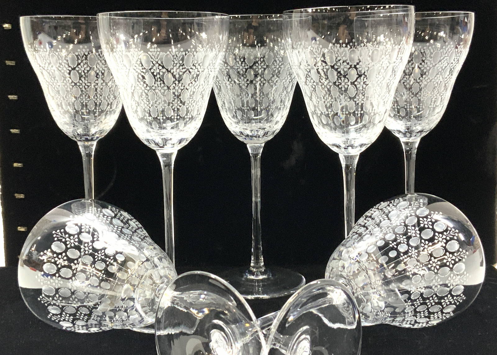 Signed Rosenthal Long Crystal Stemware, Set 7 Auction