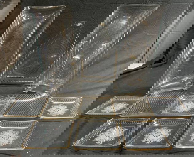 Swedish Glass Lot 10 Assorted Detailed Glassware