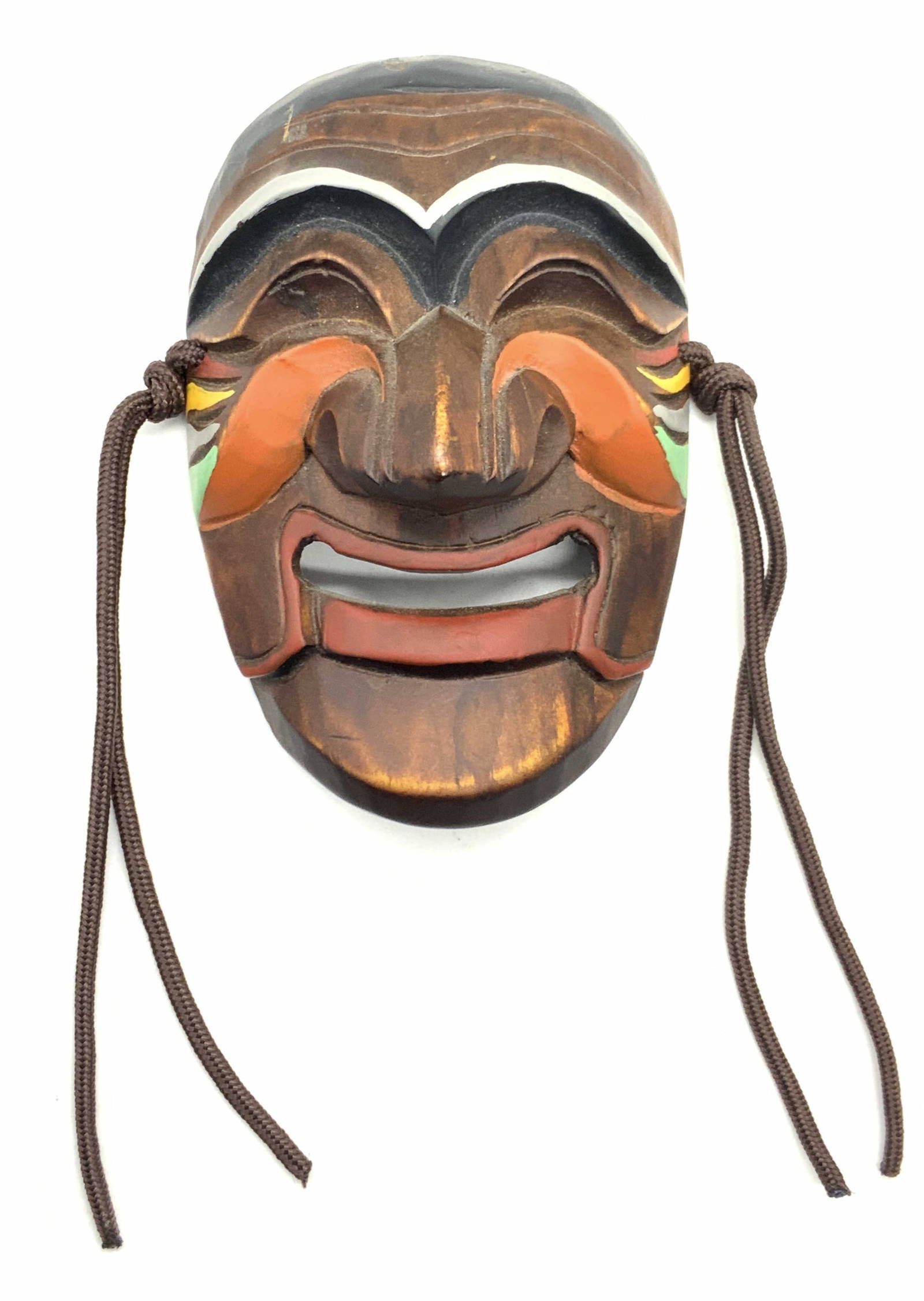 Hand Carved Wooden Korean Hahoetal Mask Auction