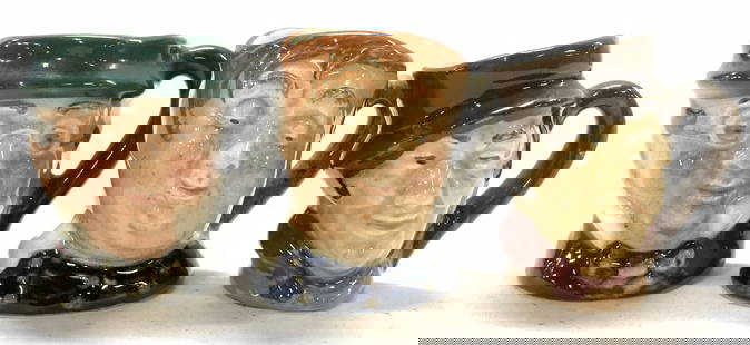 (7pc) Royal Doulton Character Head Toby Mugs Auction