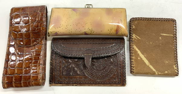 Lot Of Smalls Incl Slides, Cow Figures, Wallet, First National Bank ...