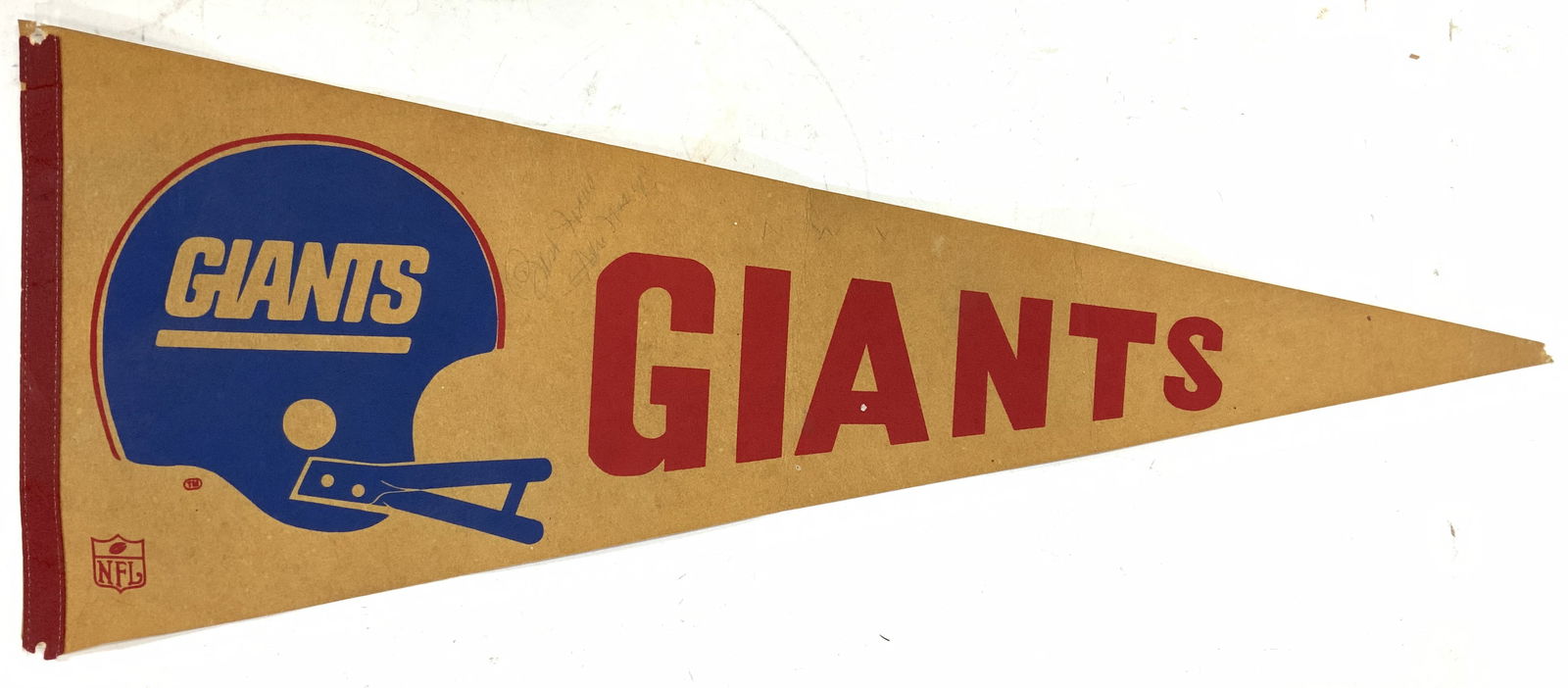 Signed Vntg New York Giants Nfl Paper Pennant Auction