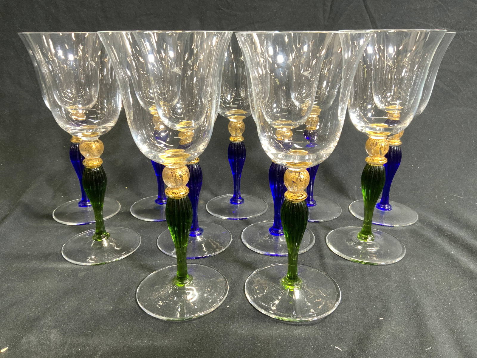 Lot 11 Art Glass Wine Glasses Stemware Auction