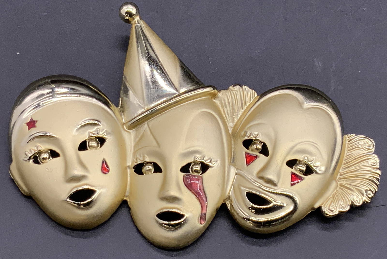 Ajc Signed Vintage Clown Brooch, Jewelry Auction