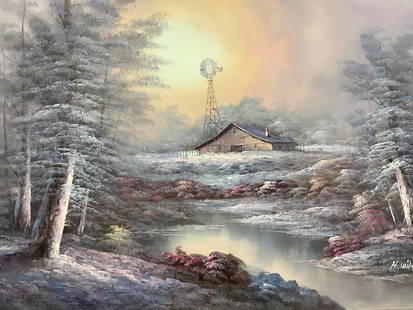 Oil Painting By H. Wilson Nice Landscape Signed "h.