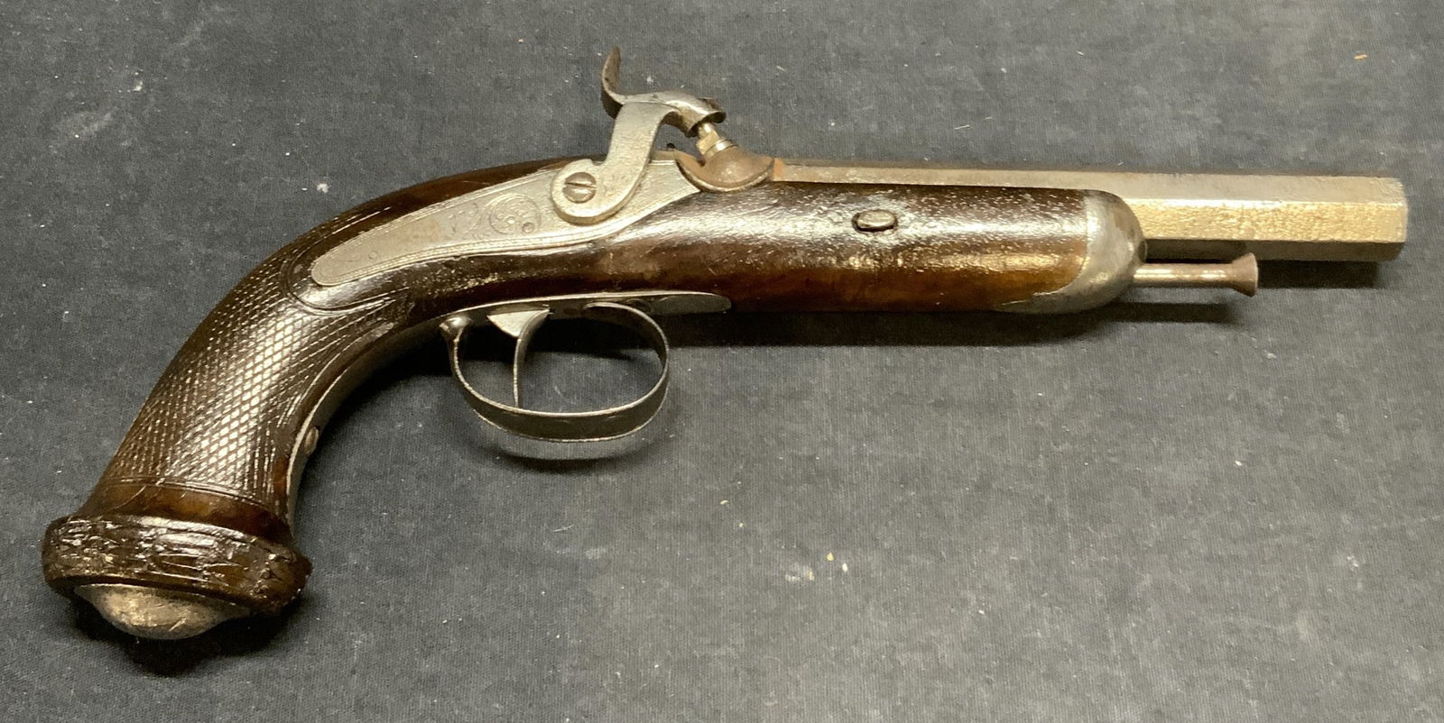 Antique Wood Flintlock Pistol Auction