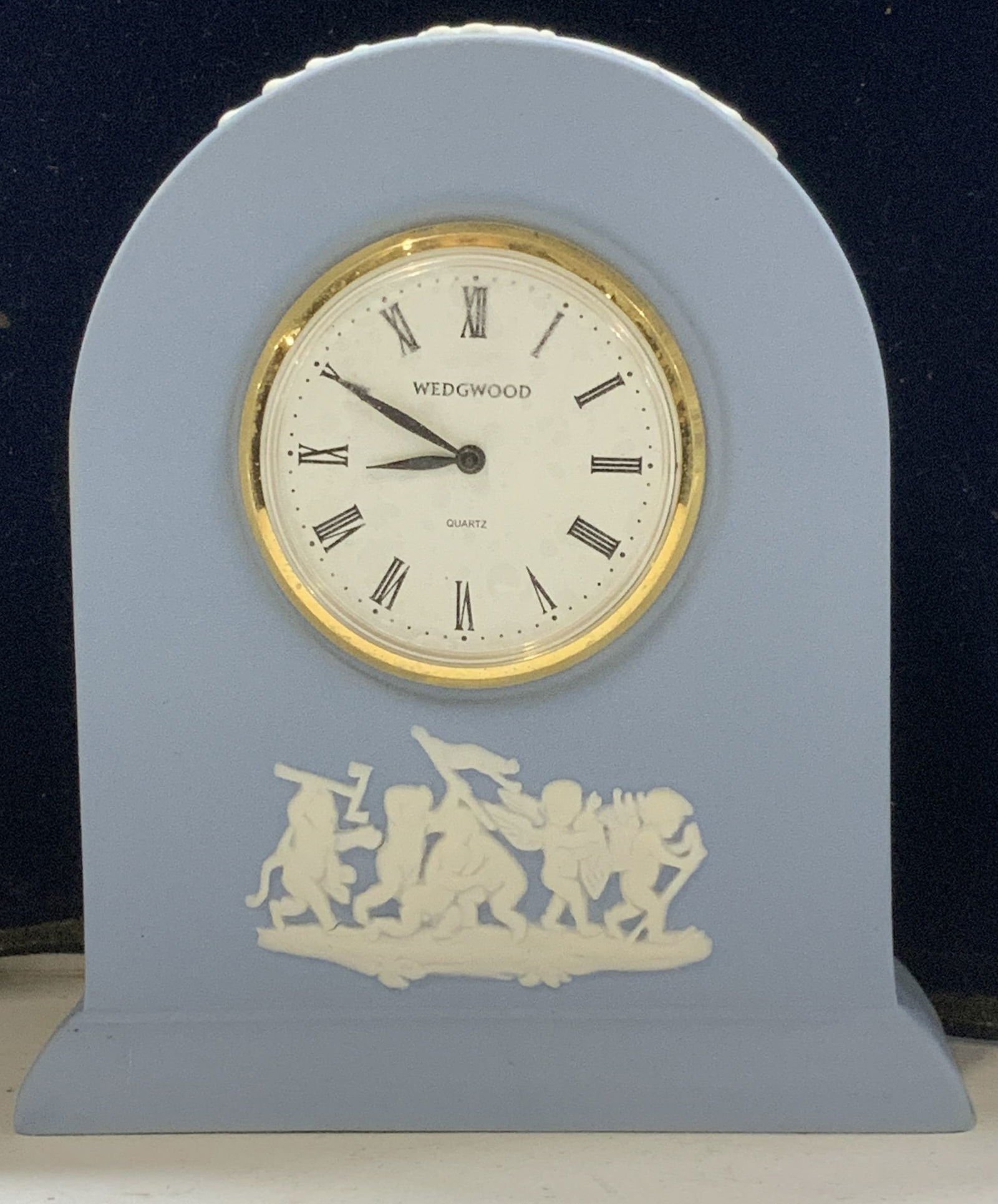 Wedgwood Blue Porcelain Table Clock, England Auction