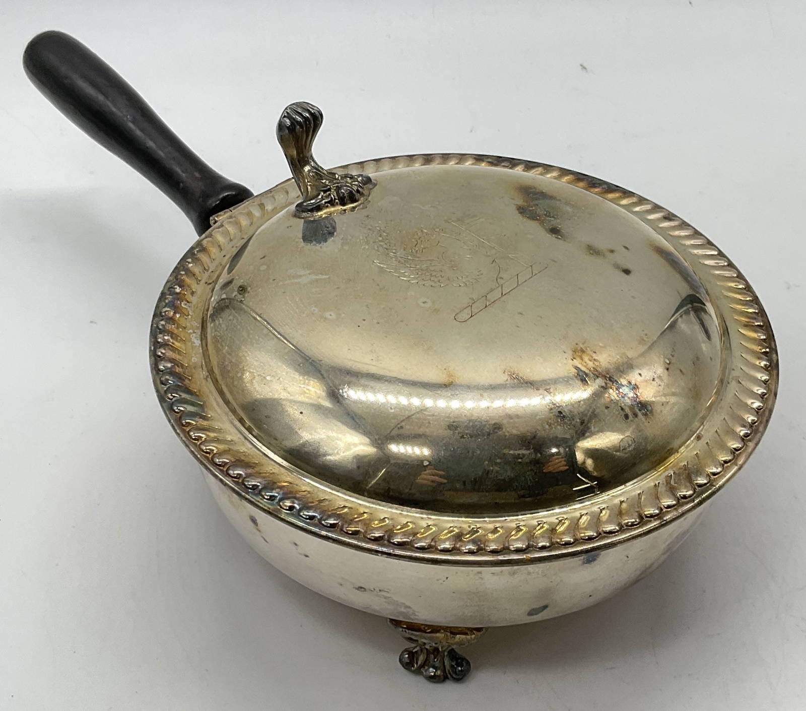 Silver Plate Claw Foot Silent Butler Crumb Catcher Auction